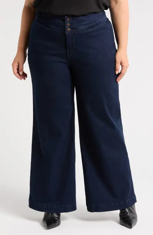 Universal Standard Charlie Sailor High Waist Straight Leg Jeans - Dark Indigo