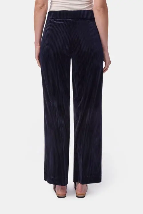 CAPSULE 121 Velvet Knit Wide Leg Pants - Navy