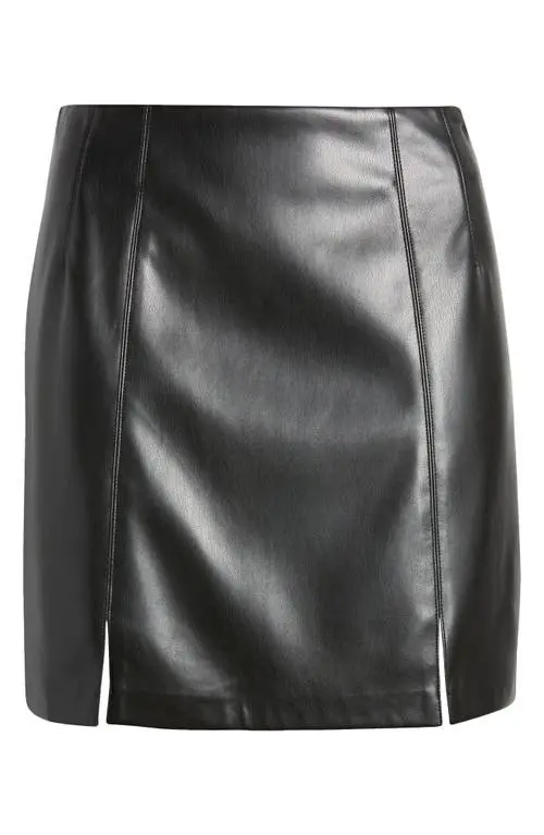 ALL IN FAVOR Faux Leather Mini Skirt - Black