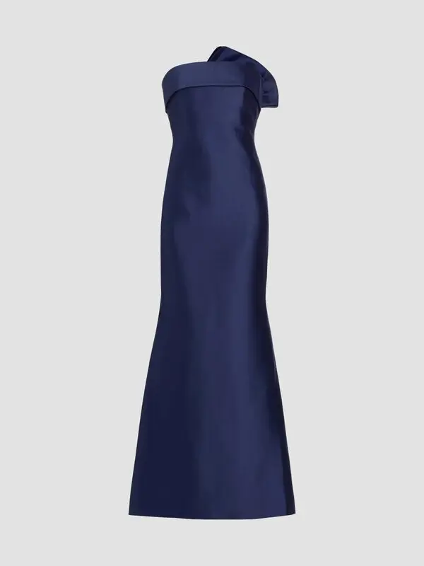 Badgley Mischka Satin Strapless Gown