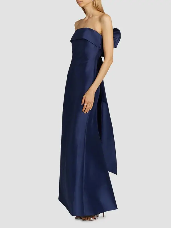 Badgley Mischka Satin Strapless Gown