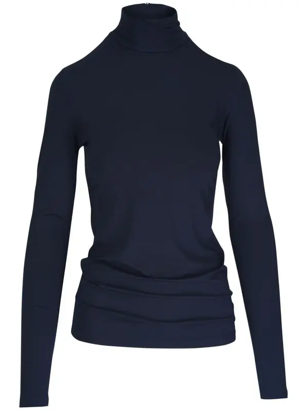 Akris High Neck Jersey Top - Blue