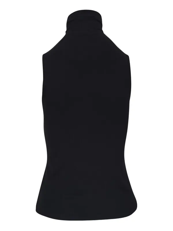 Vince High Neck Sleeveless Top - Black
