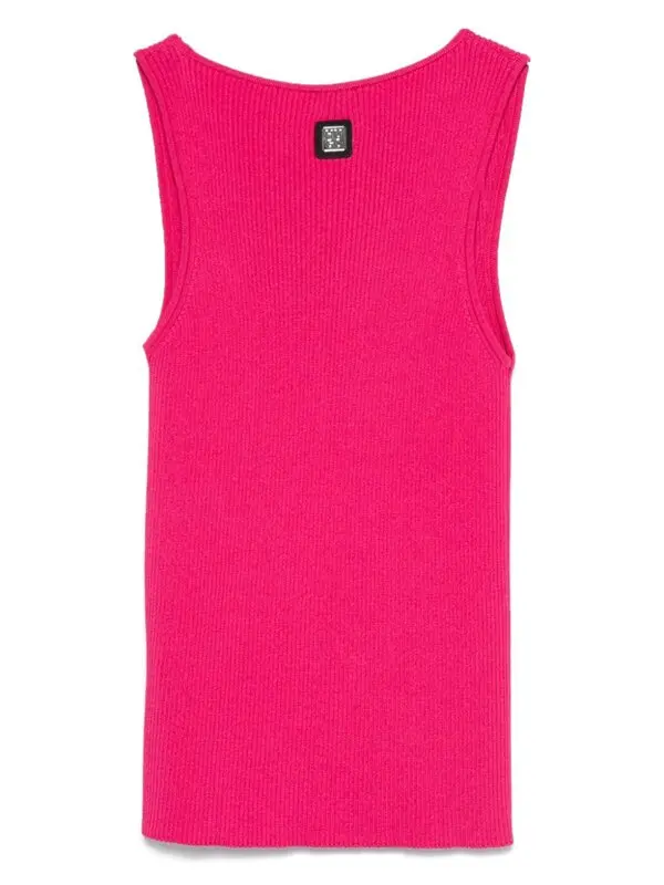 Hugo Sleeveless Asymmetric Knitted Top - Pink