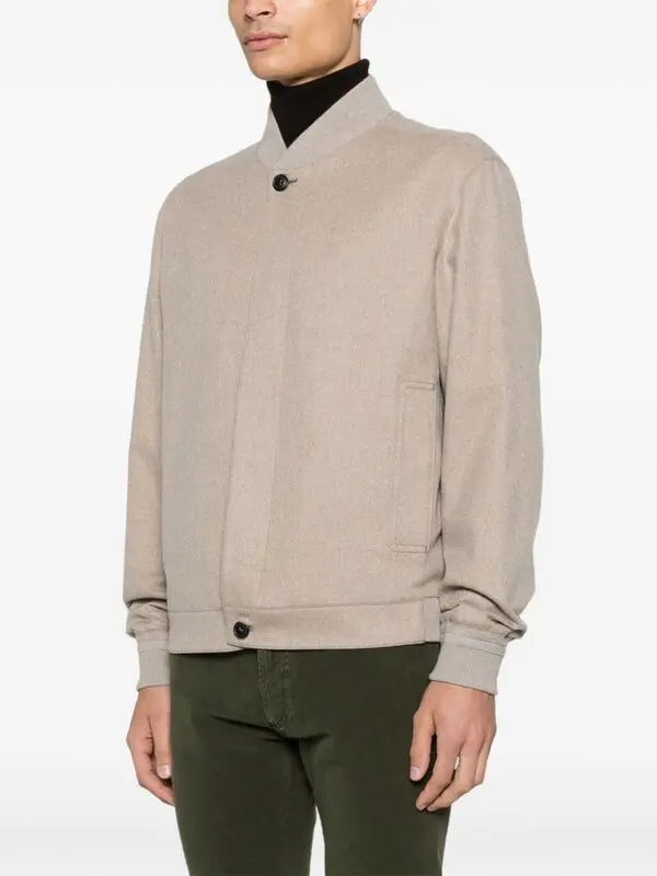 Zegna Oasi Cashmere Bomber Jacket - Neutrals