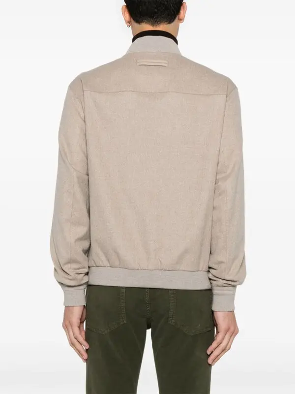 Zegna Oasi Cashmere Bomber Jacket - Neutrals