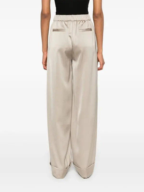 BLANCA VITA Satin Trousers - Neutrals
