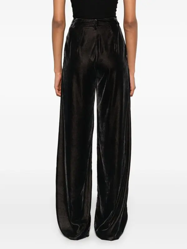 BLANCA VITA Velvet Palazzo Trousers - Grey