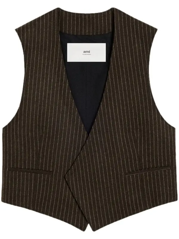 AMI Paris Pinstriped Wool Vest