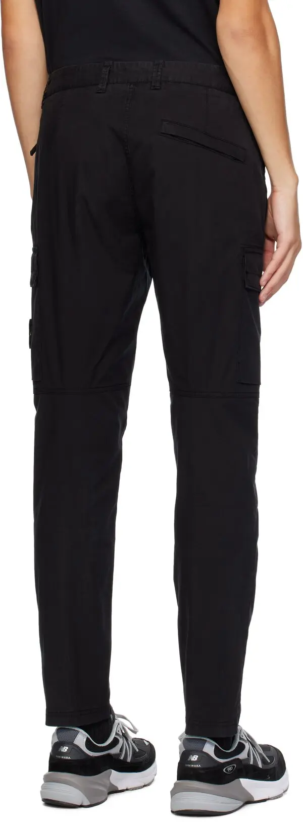 Stone Island Supima Cotton Twill Cargo Pants In V0029 Black 30