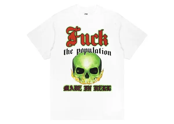 FTP Flaming Skull Tee Shirt - White