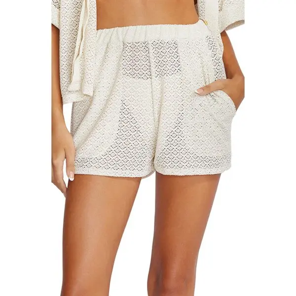 PQ SWIM Drew Metallic Sheer Shorts
