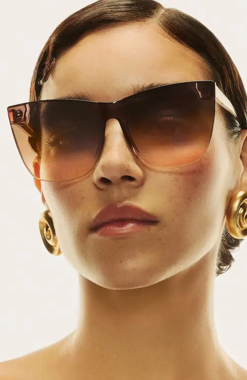 Quay Come Thru 57mm Gradient Cat Eye Sunglasses - Doe/Brown  display picture 1