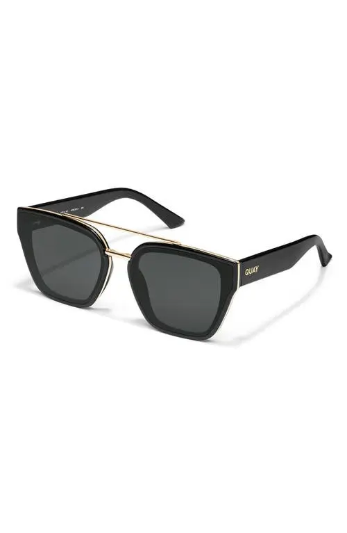 Quay Sweet Talker 65mm Square Sunglasses - Black/smoke