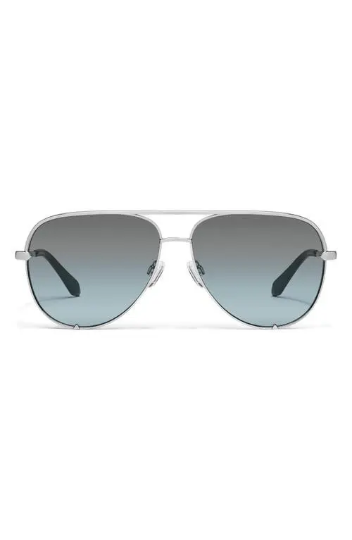 Quay High Key 55mm Gradient Aviator Sunglasses - Silver/Grey  display picture 2