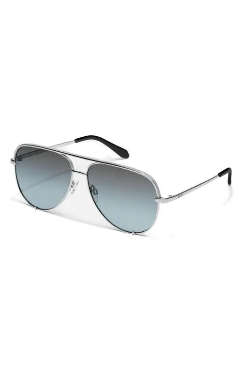 Quay High Key 55mm Gradient Aviator Sunglasses - Silver/Grey  display picture 2