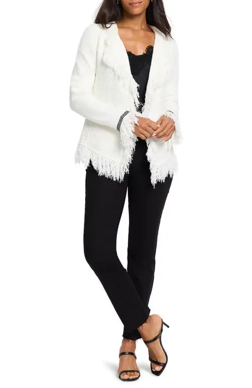 NIC+ZOE Fringe Knit Jacket - Classic Cream