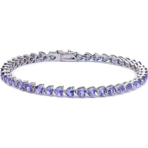 DONATELLO GIAN Heart Cut Tanzanite Tennis Bracelet - Silver