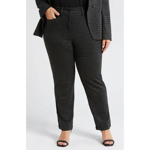 Universal Standard Ponte Cigarette Pants - Charcoal Houndstooth