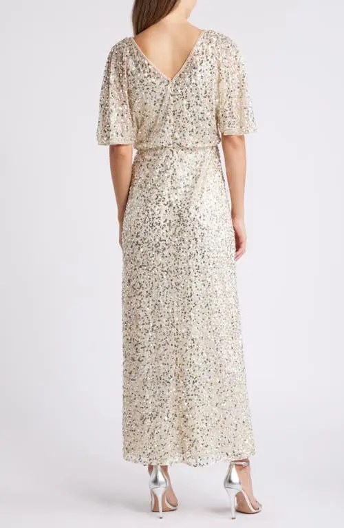 Pisarro Nights Beaded Capelet Gown