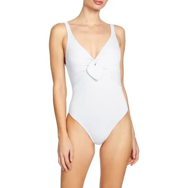 Robin Piccone Ava Knit One-piece Swimsuit - White