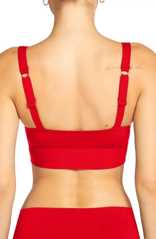 Robin Piccone Ava Knot Front Bikini Top - Fiery Red