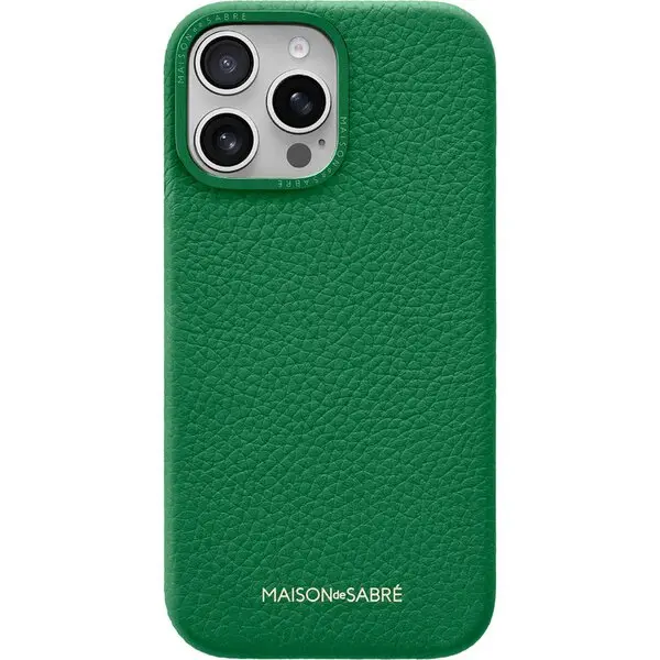 MAISON DE SABRE Leather Phone Case - Emerald Green