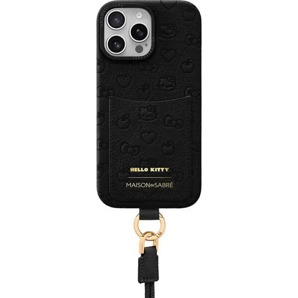 MAISON DE SABRE Sling Phone Case - Hello Kitty Black Caviar
