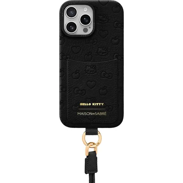 MAISON DE SABRE Sling Phone Case - Hello Kitty Black Caviar