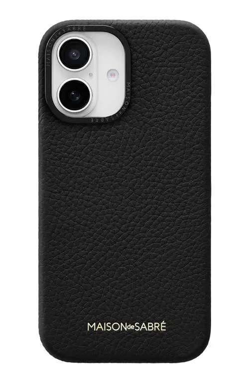 MAISON DE SABRE Leather Phone Case - Black Caviar