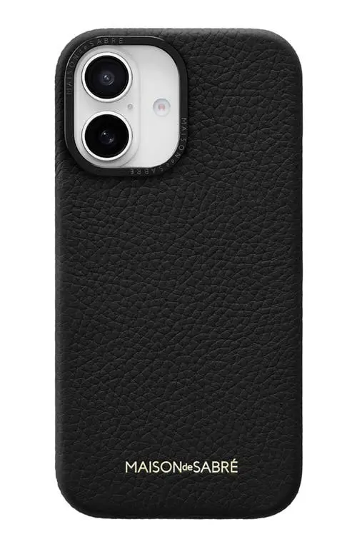 MAISON DE SABRE Leather Phone Case - Black Caviar