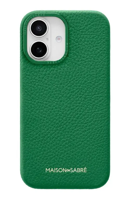 MAISON DE SABRE Leather Phone Case - Emerald Green