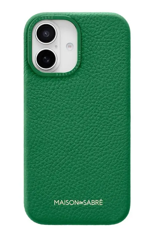 MAISON DE SABRE Leather Phone Case - Emerald Green
