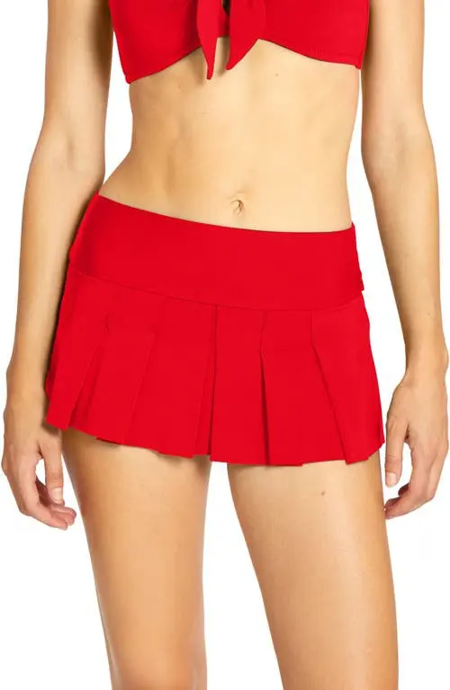 Robin Piccone Ava Skirted Bikini Bottom - Fiery Red