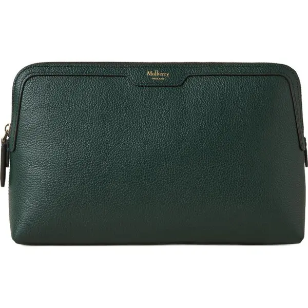Mulberry Medium Leather Cosmetic Pouch - Mulberry Green
