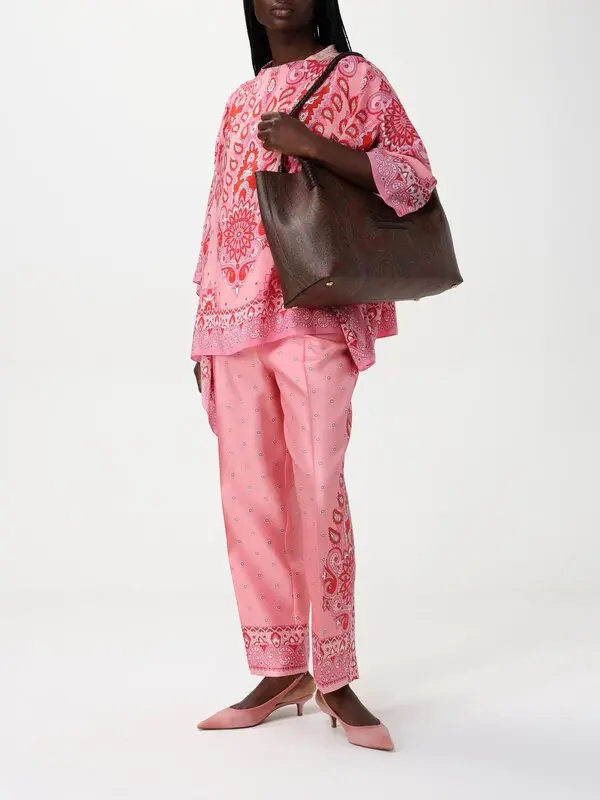Etro Libra Coated Cotton Paisley Print Tote Bag - Brown