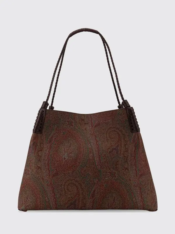 Etro Libra Coated Cotton Paisley Print Tote Bag - Brown