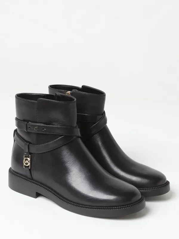 Michael Kors Leather Buckled Ankle Boots