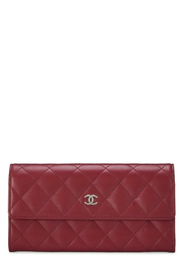 Chanel Lambskin Long Wallet - Red