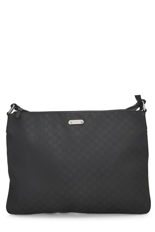 Gucci Gg Nylon Flat Messenger - Black