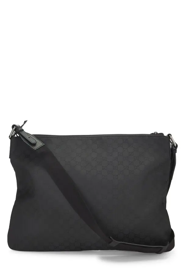 Gucci Gg Nylon Flat Messenger - Black