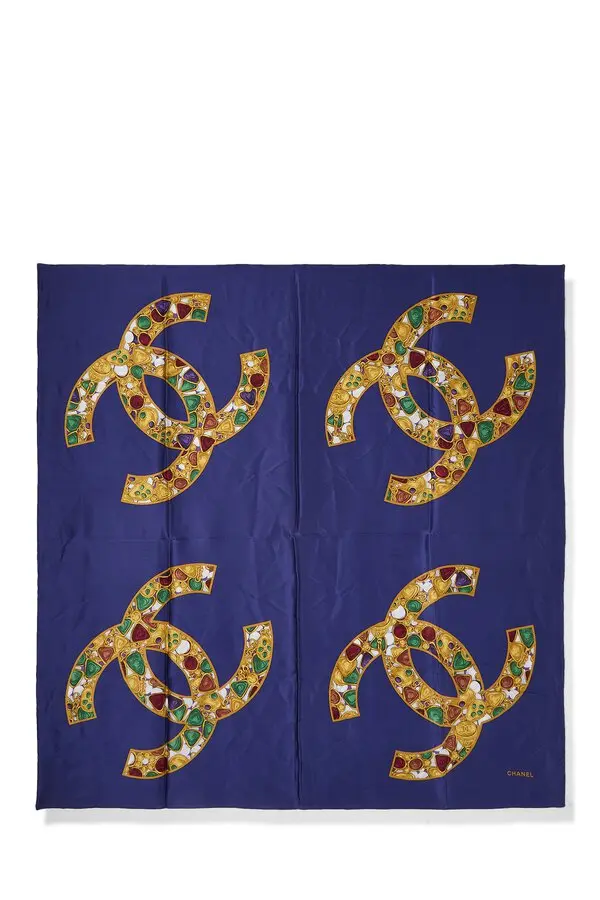 Chanel Silk 'cc' Scarf - Purple