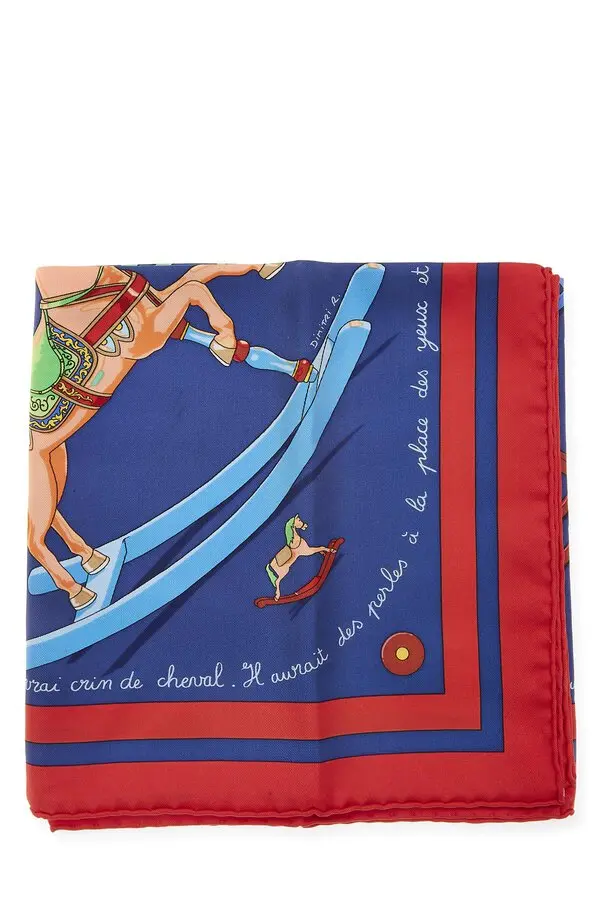 Hermès Multicolor 'raconte-moi Le Cheval' Silk Scarf 90