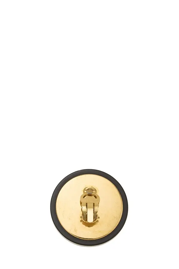 Chanel Vintage Round 'cc' Clip-on Earrings