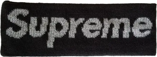 Supreme New Era Reflective Logo Headband - Black