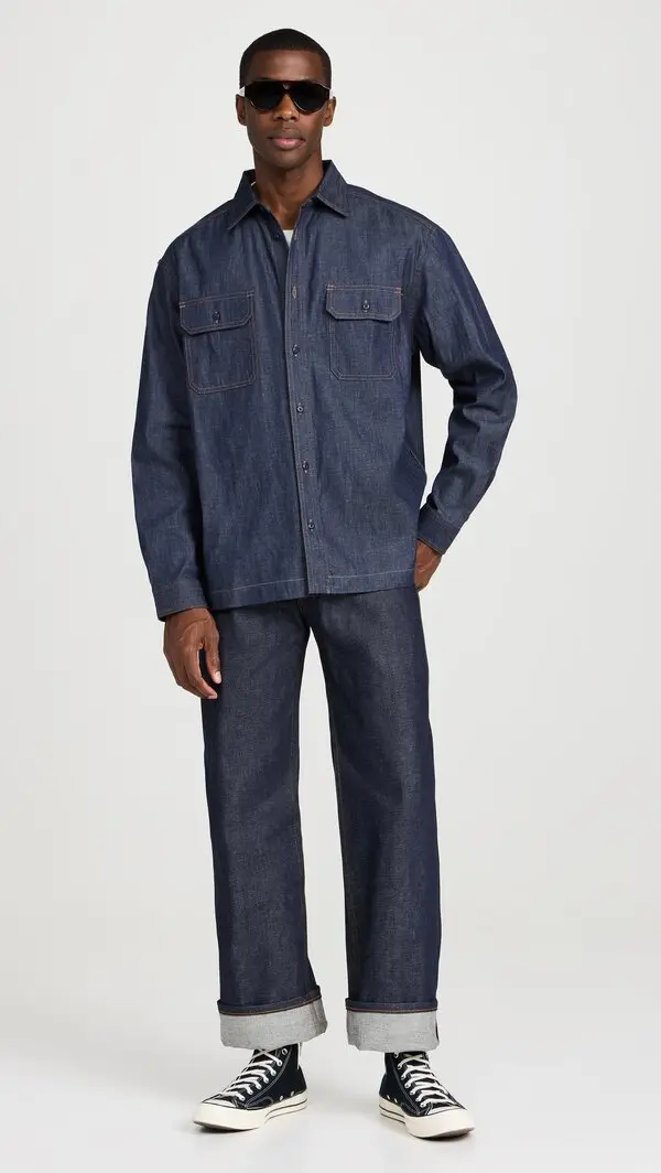 Naked & Famous Denim Strong Guy Dirty Fade Selvedge Jeans - Indigo
