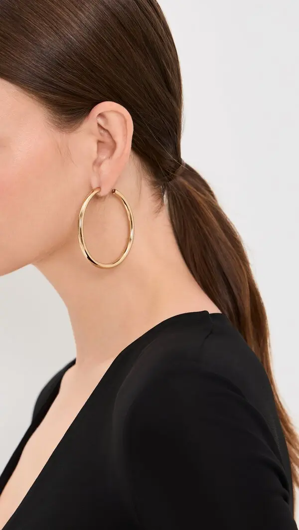JENNIFER FISHER 2 Lilly Hoop Earrings - Yellow Gold