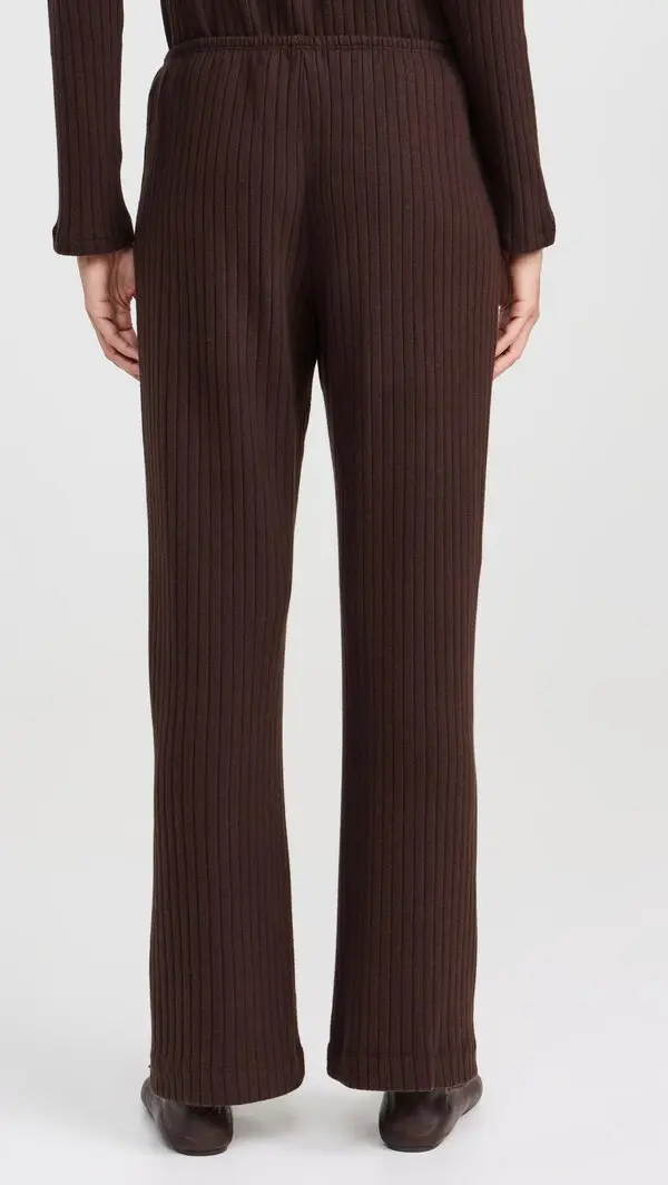 Donni. The Sweater Rib Simple Pants - Espresso