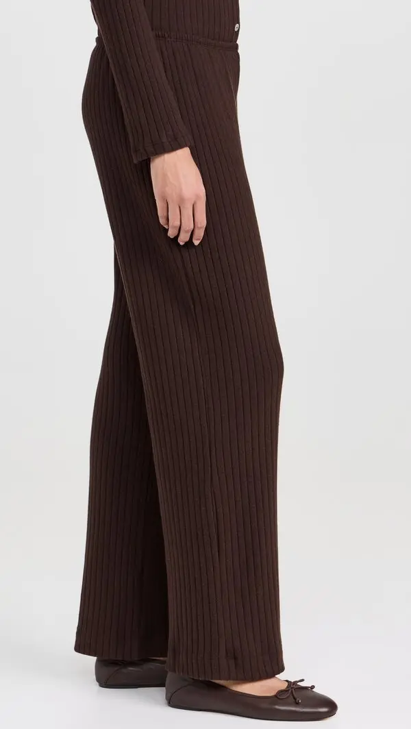 Donni. The Sweater Rib Simple Pants - Espresso
