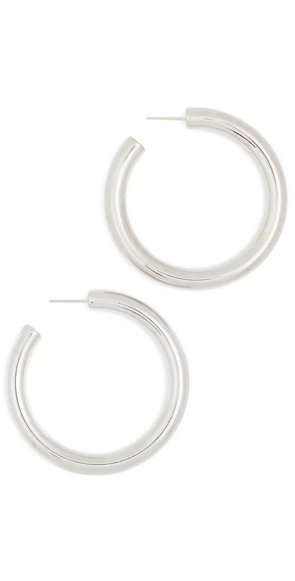 JENNIFER FISHER 1.5 Samira Baby Hoop Earrings - Silver